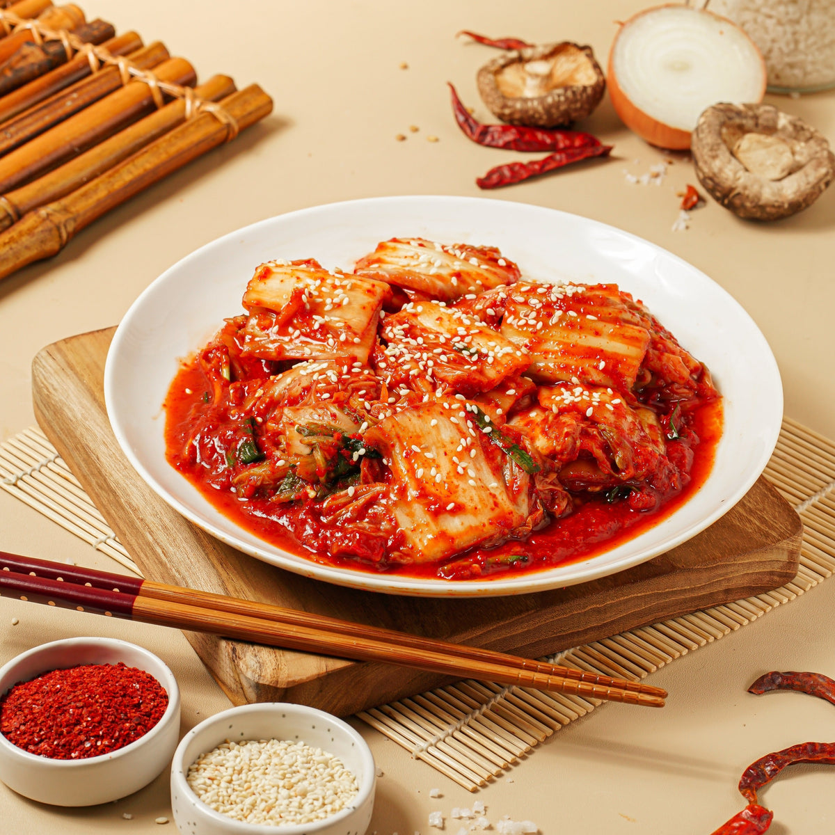 SL Foods Halal Sliced Mat Cabbage Kimchi, 500g - The Butcher's Dining